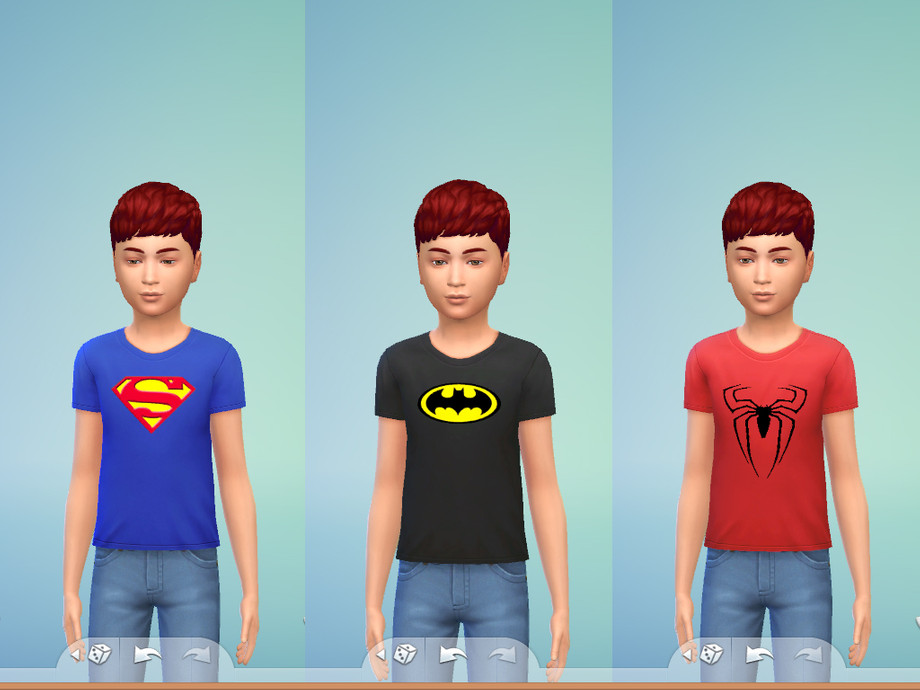 The Sims Resource | Superhero T-Shirts For Children