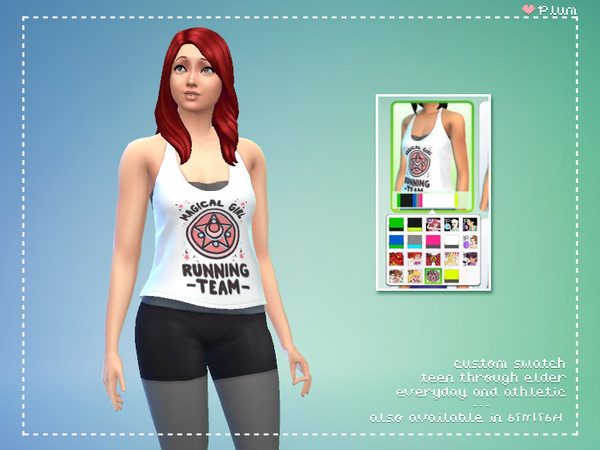 The Sims Resource | Magical Girl Running Team Racerback - English Version