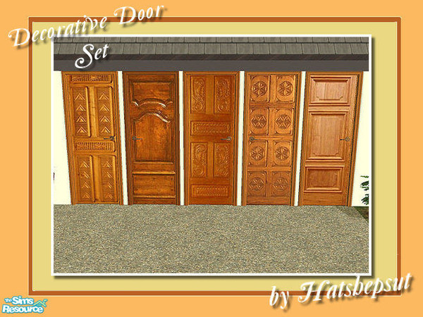The Sims Resource | Decorative Door Set