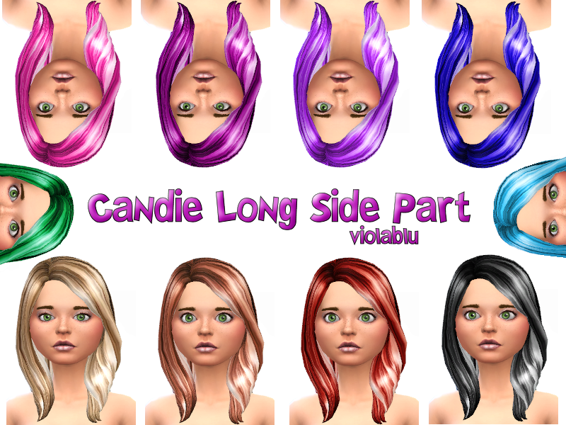 The Sims Resource | Candie Textured Long Side Part Hair