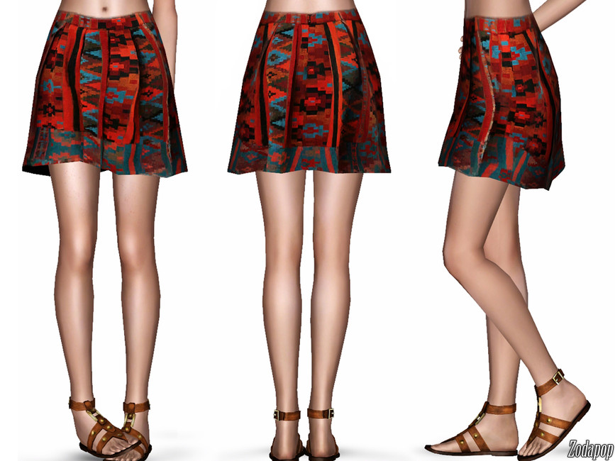 The Sims Resource - Aztec Print Skirt