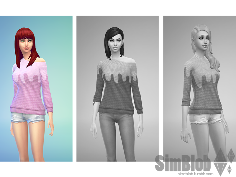 The Sims Resource | Pink Melting Sweater