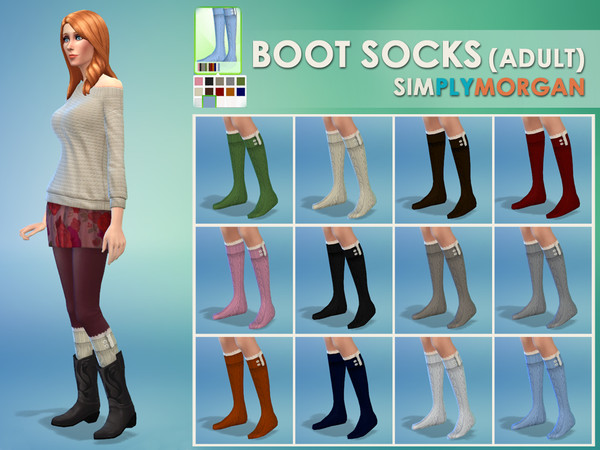 The Sims Resource | Boot Socks (Adult Female)