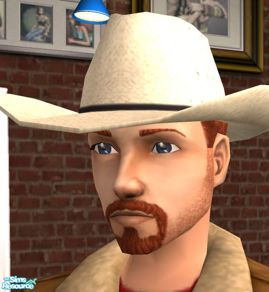 The Sims Resource | Straw Cowboy Hat - Red Hair