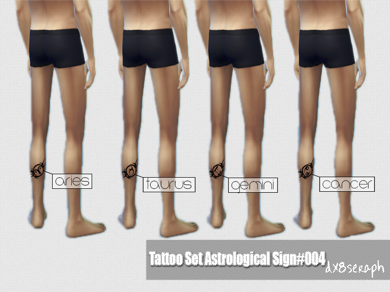 The Sims Resource | TattooSet AstrologicalSign#004