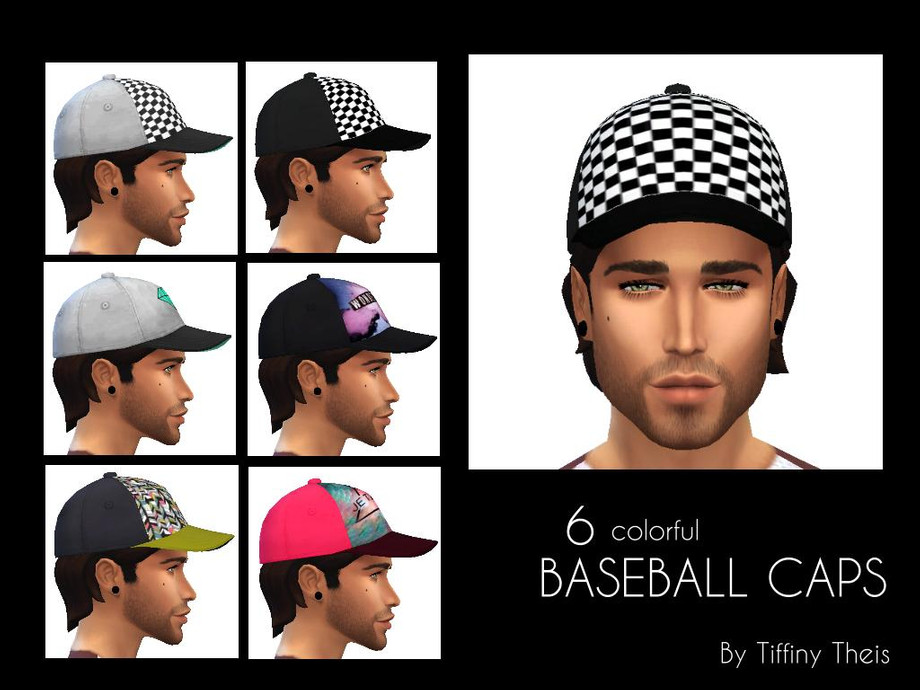 The Sims Resource | Colorful Baseball caps