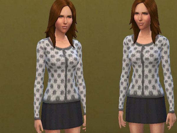The Sims Resource | Nordic pattern cardigan