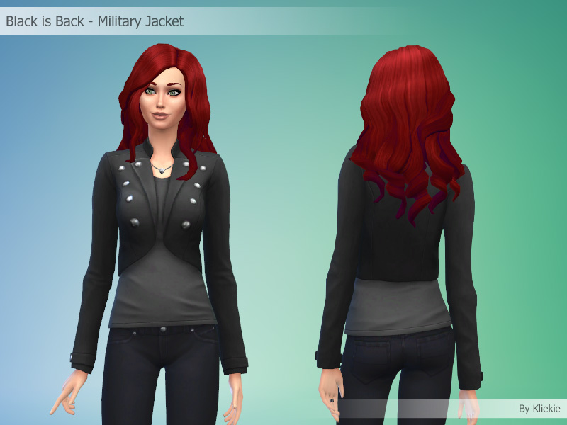 The Sims Resource | Black is Back - Military Jacket