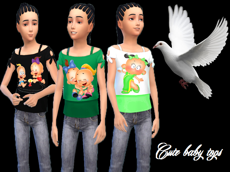 The Sims Resource | Cute baby tops