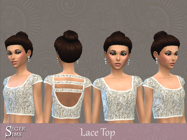 The Sims Resource | Cropped Lace Top