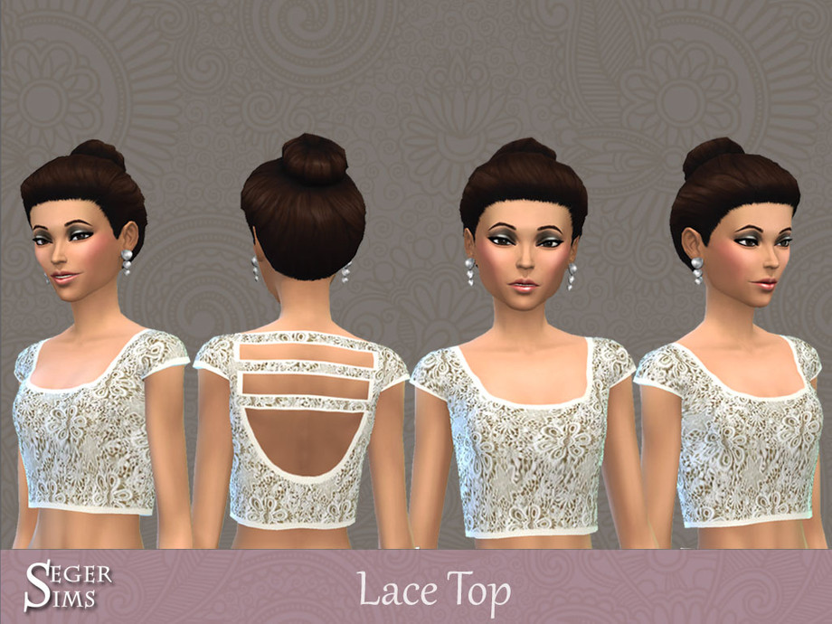 The Sims Resource | Cropped Lace Top