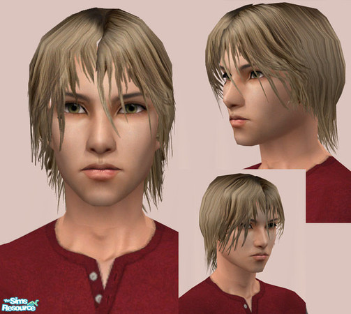 The Sims Resource | Spiked Fringe hair - Blond