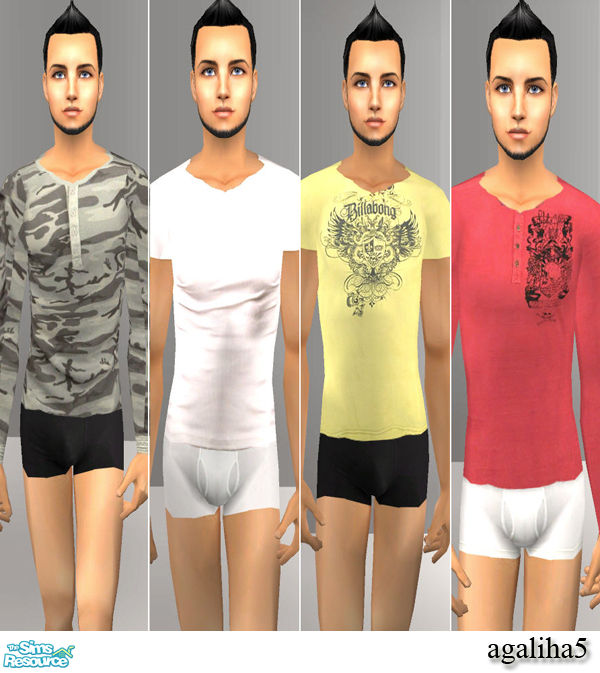 The Sims Resource | Men's Boxer Breif PJ's