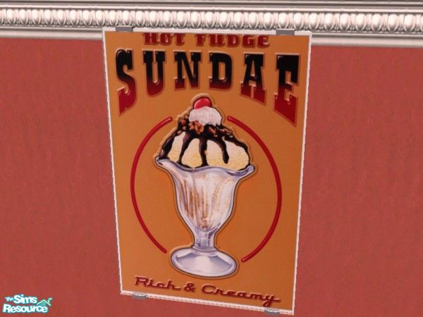 The Sims Resource | Ice Cream Treat Posters -Hot Fudge