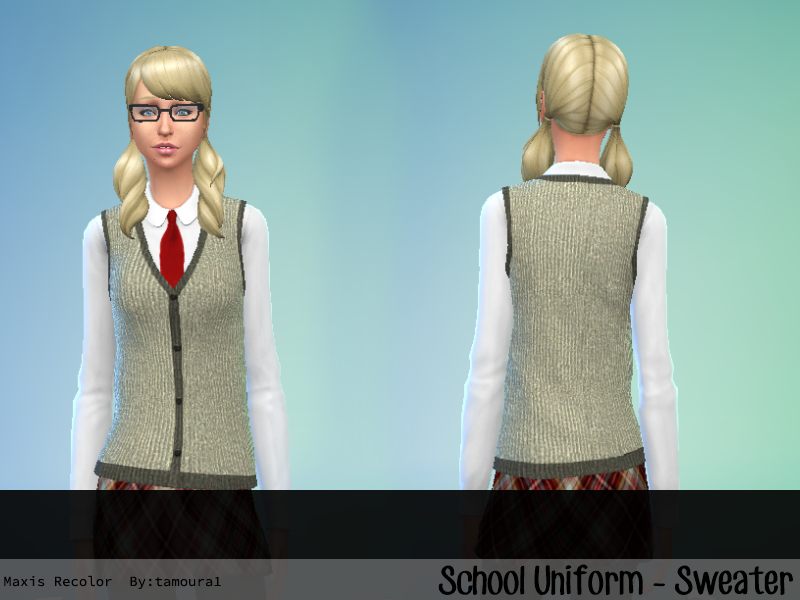 The Sims Resource | School Uniform - Sweater