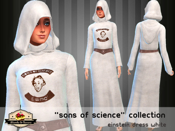 The Sims Resource | Dress white for scientist 'nun' with Einstein