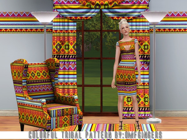The Sims Resource | Colorful Tribal Pattern