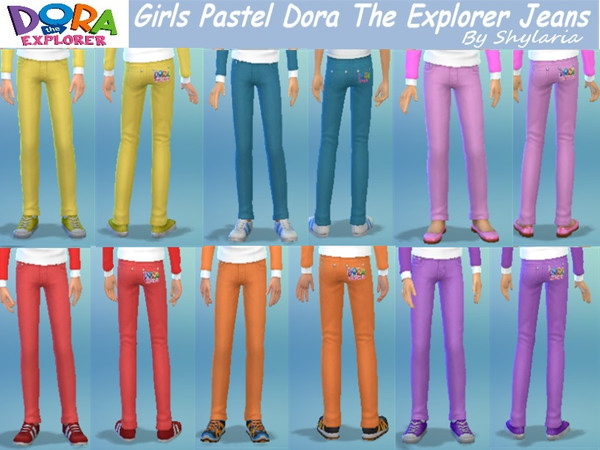 The Sims Resource | Girls Dora the Explorer Pastel Jeans