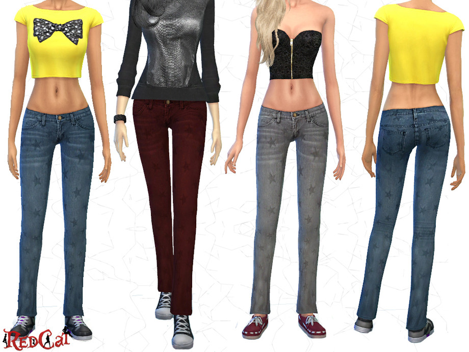 The Sims Resource | Jeans with Star Print