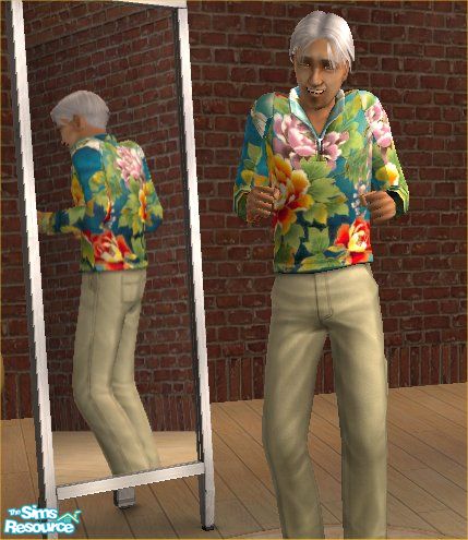 The Sims Resource - Elder Male OFB Outfit - Hawaiian