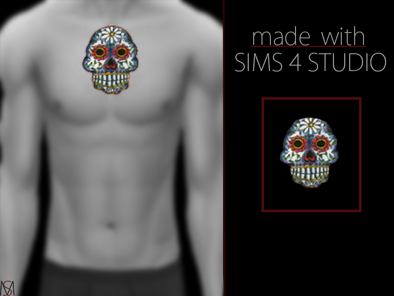The Sims Resource | Sugar skull tattoo v2