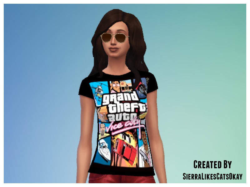 The Sims Resource | Grand Theft Auto Vice City T-Shirt (Female)