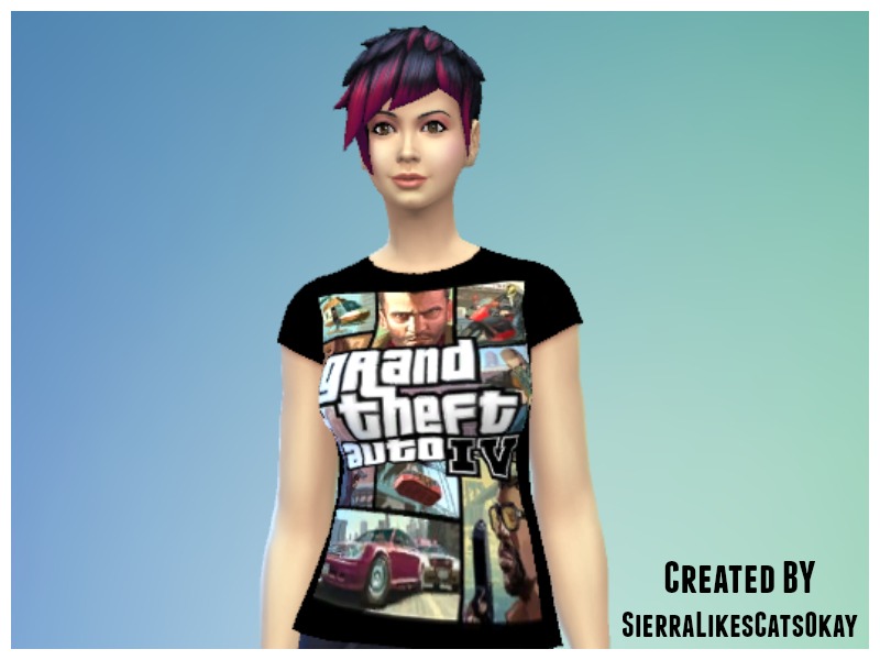 The Sims Resource - Grand Theft Auto 4 T-Shirt (Female)
