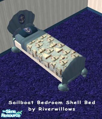 The Sims Resource - Sailboat Kids Room - Shell Bed