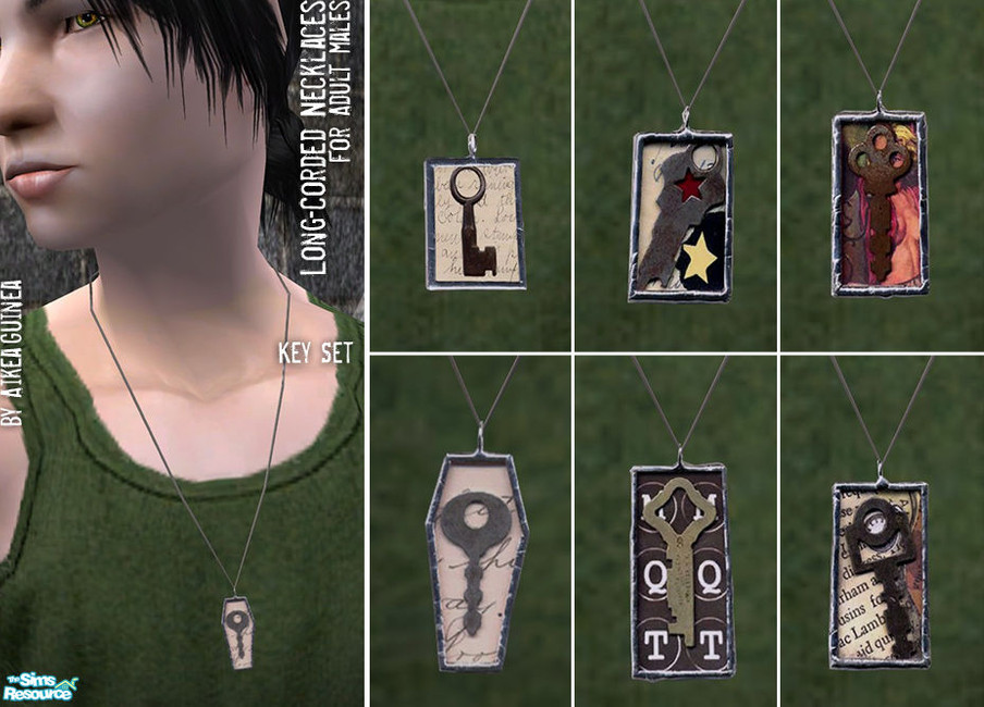 The Sims Resource - Key Necklaces for Adult Males