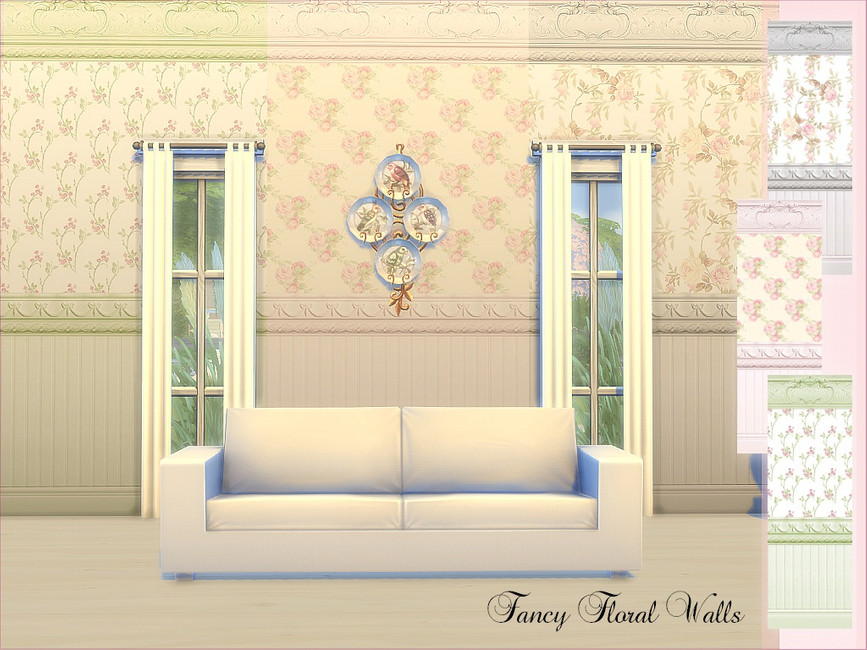 The Sims Resource - Fancy Floral Walls