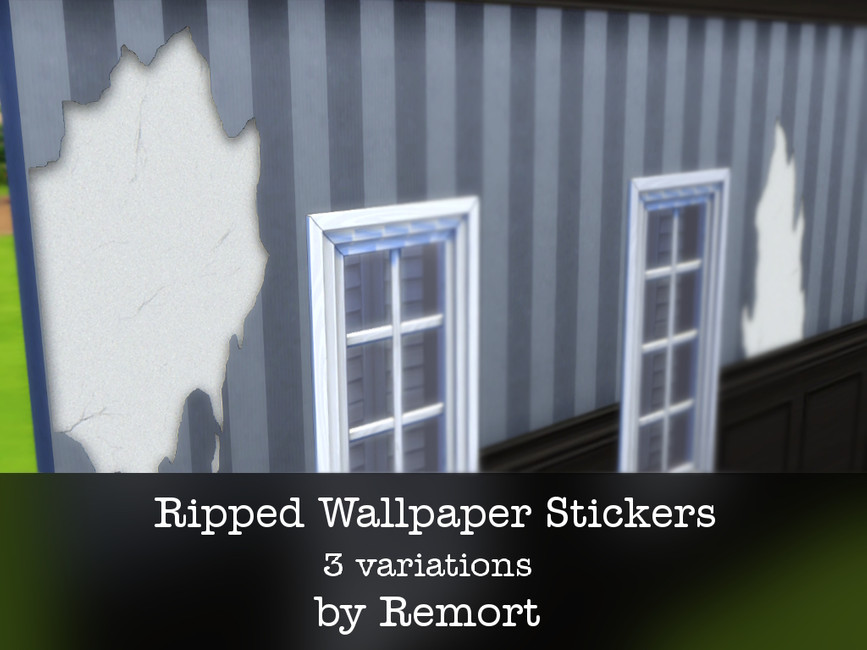 The Sims Resource - Ripped Wallpaper Stickers