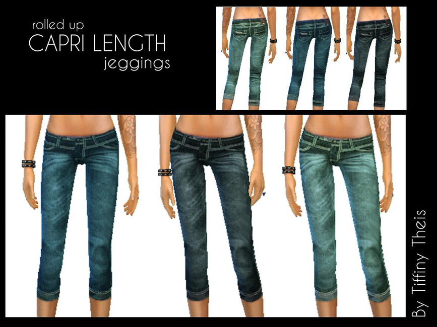 The Sims Resource - Capri Length Jeggings