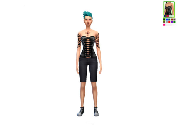 The Sims Resource - PVC Sweetheart Corset Top