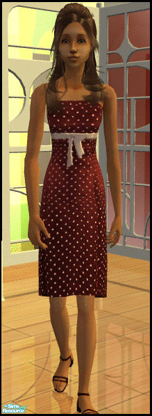 The Sims Resource | Red dotted dress