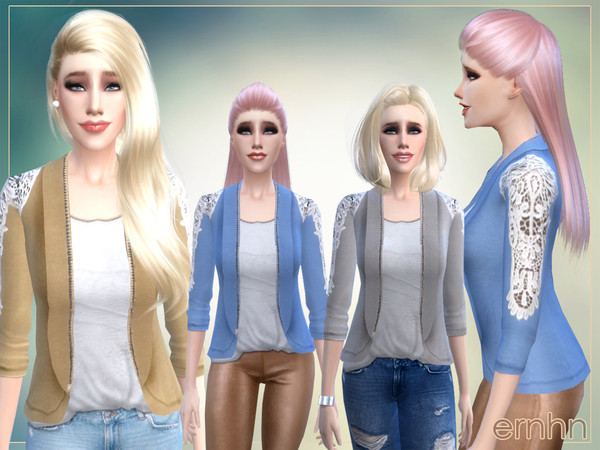 The Sims Resource | Basic Tee with Cardigan