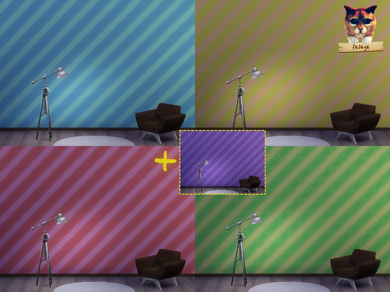 The Sims Resource | Colorful Striped Wallpaper Set v2