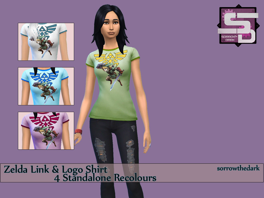 The Sims Resource | Zelda Link & Logo Shirt