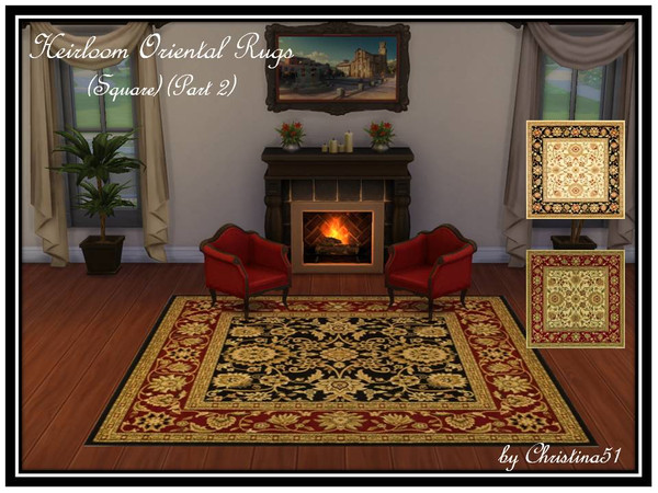The Sims Resource | Heirloom Oriental Rugs (Square) (Part 2)