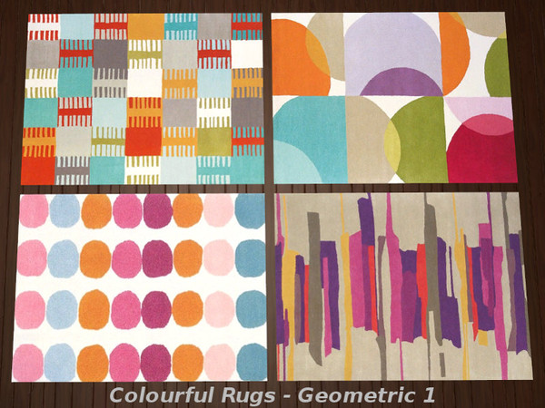 The Sims Resource | Colourful Rugs - Geometric 1