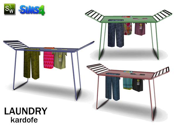 The Sims Resource | kardofe_Laundry_clothes rack