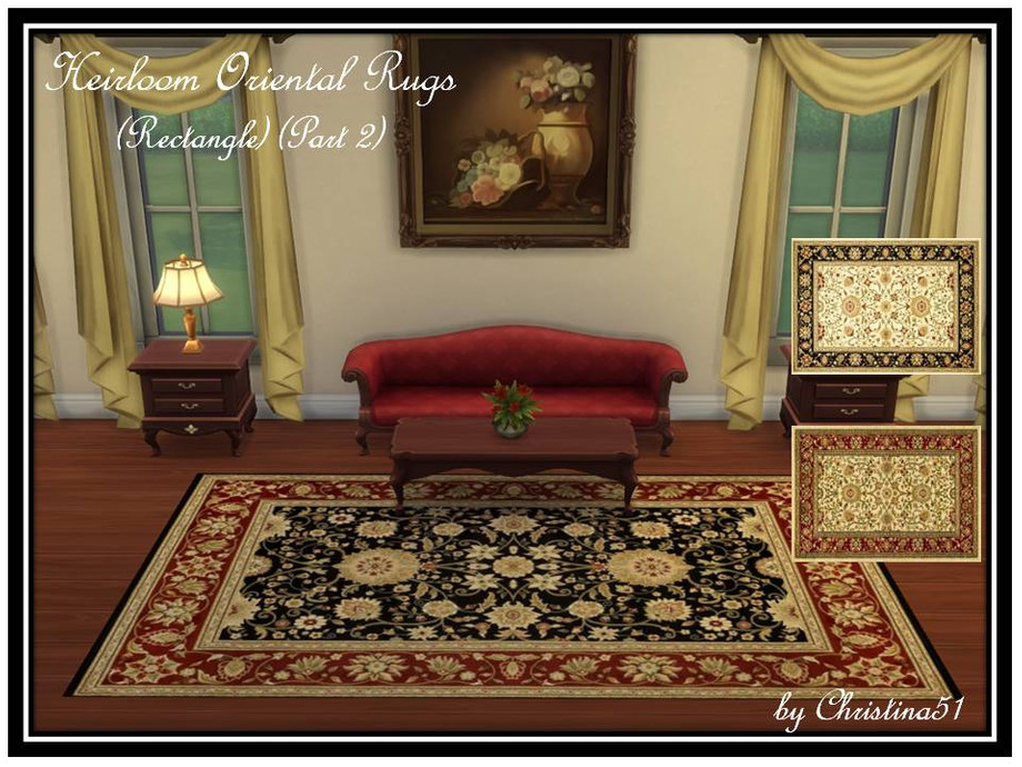The Sims Resource - Heirloom Oriental Rugs (Rectangle) (Part 2)