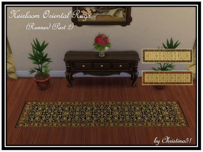 The Sims Resource - Heirloom Oriental Rugs (Runner)(Part 2)