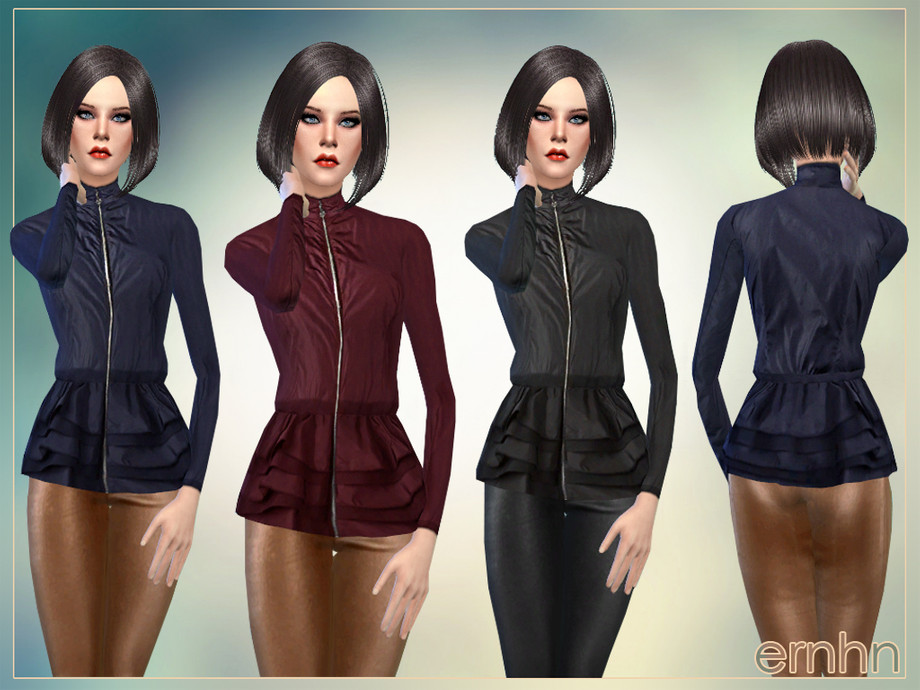 The Sims Resource | Ruffled Polyester Outerwear