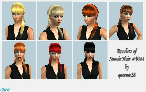 The Sims Resource | Recolors of Sunair Hair #T044