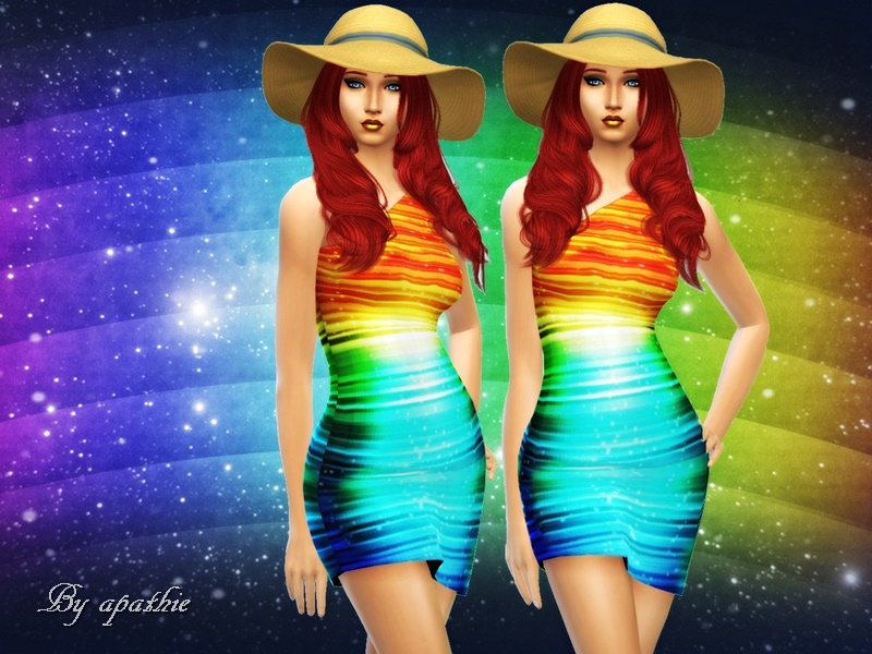 The Sims Resource - Rainbow Rainbow Dress