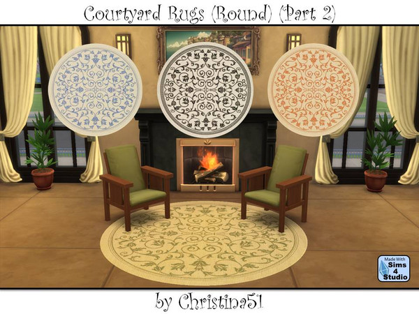 The Sims Resource | Courtyard Indoor/Outdoor Rugs (Round) (Part 2)