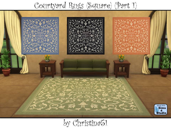 The Sims Resource | Courtyard Indoor/Outdoor Rugs (Square) (Part 1)