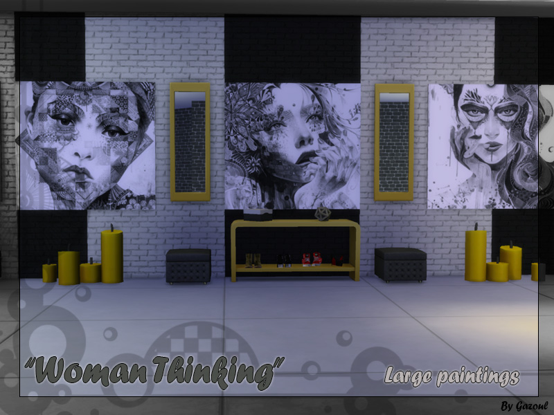 The Sims Resource - Woman Thinking - Large Paintings