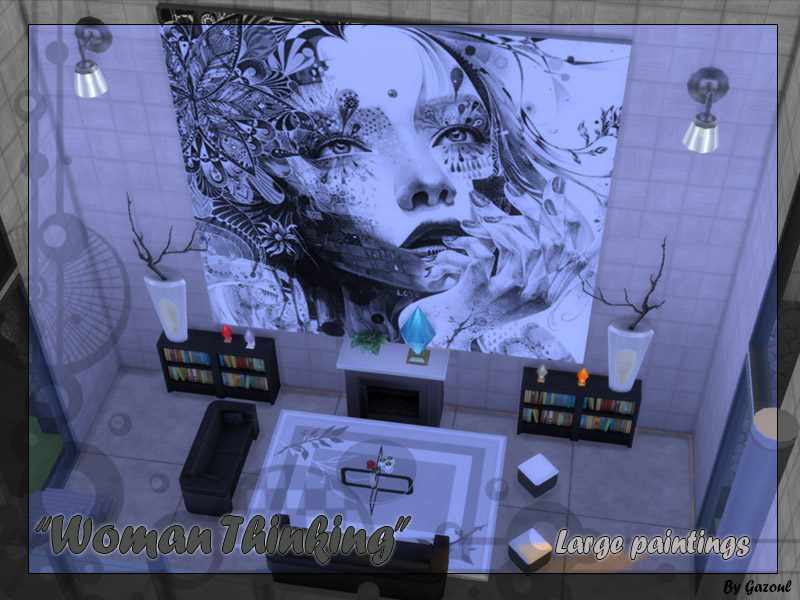 The Sims Resource - Woman Thinking - Large Paintings