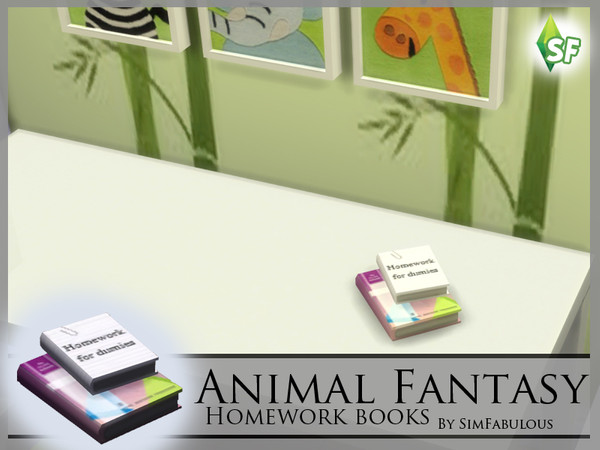 The Sims Resource | Animal Fantasy Homework books